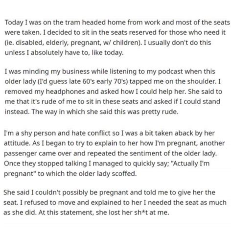 Pregnant Woman Refuses To Give Up Her Seat To Old Lady On Train Right