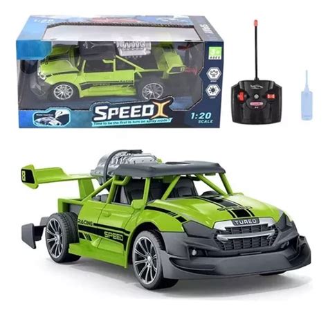 Coche Carro Control Remoto Rc Con Humo Real Luz Buggy Color Amarillo