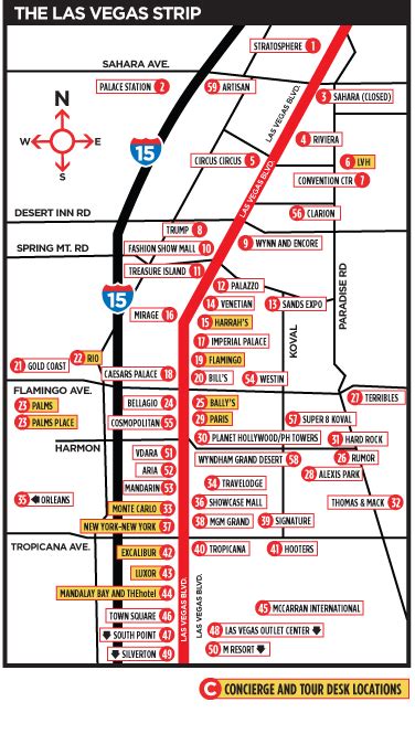 Printable Map Of Las Vegas Strip Prntbl Concejomunicipaldechinu Gov Co