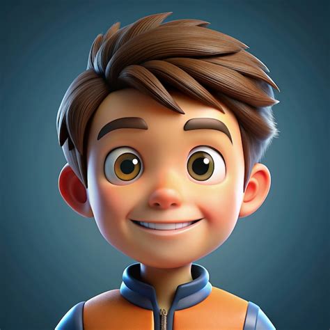 Ilustração 3D de avatar ou perfil de personagem de desenho animado