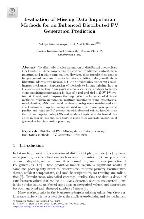 pdf evaluation of missing data imputation methods for an enhanced distributed pv generation