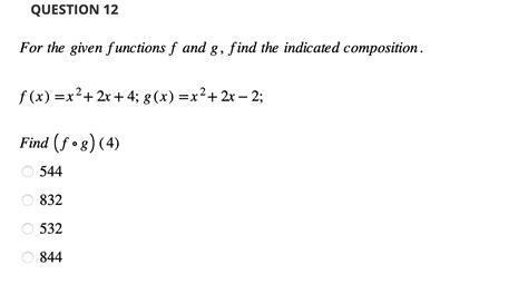 solved for the given functions f and g find the indicated
