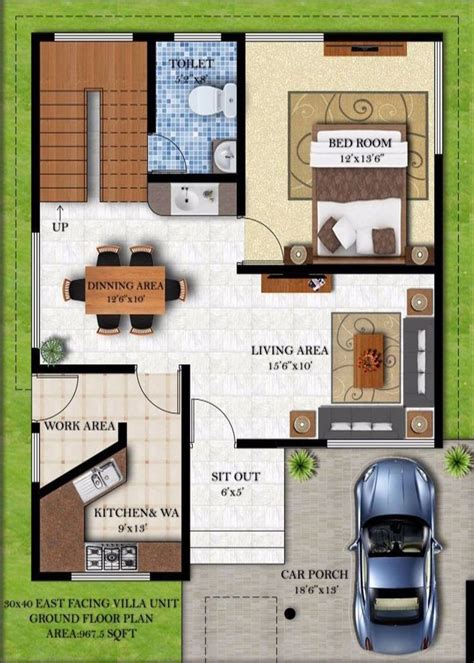 11 Awesome 20x30 Duplex House Plans South Facing Gallery Denah Rumah