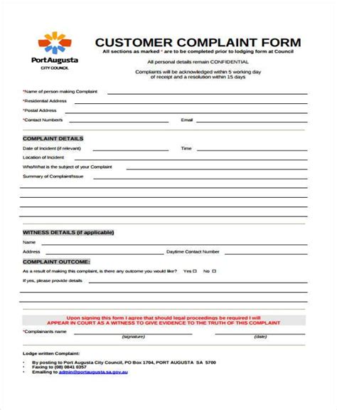 FREE 46 Complaint Form Samples PDF MS Word Google Docs Excel