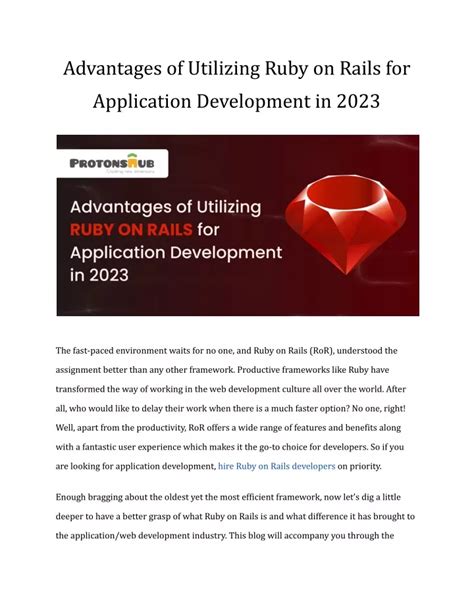 ppt advantages of utilizing ruby on rails for application development in 2023 powerpoint