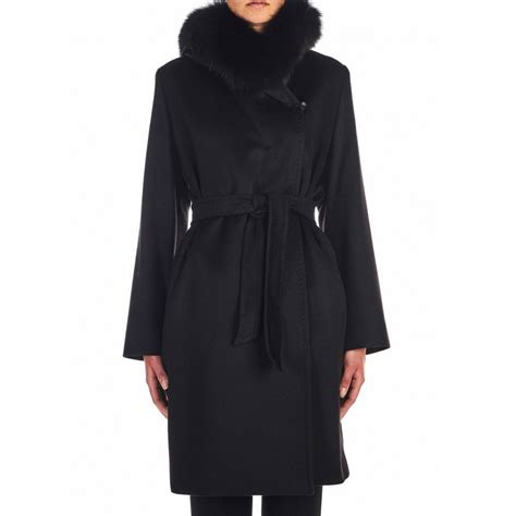 Max Mara Cappotto Mango In Lana Vergine Nero Cappotti Invernali