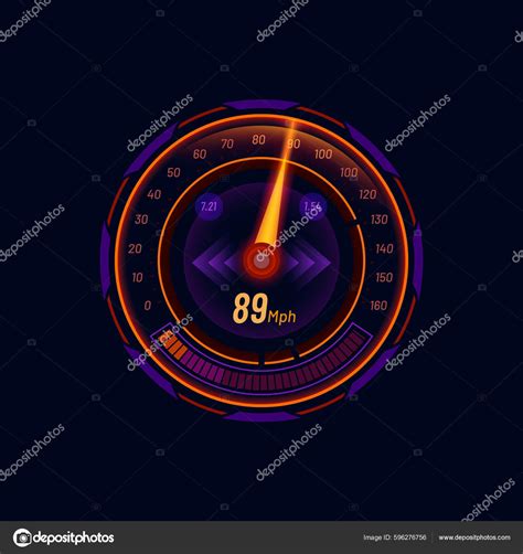 Futuristic Car Speedometer Gauge Dial Mph Scale Arrow Modern Vehicle