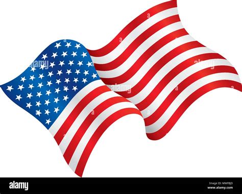 USA Flag Waving In The Wind Vector Illustration Stock Vector Image