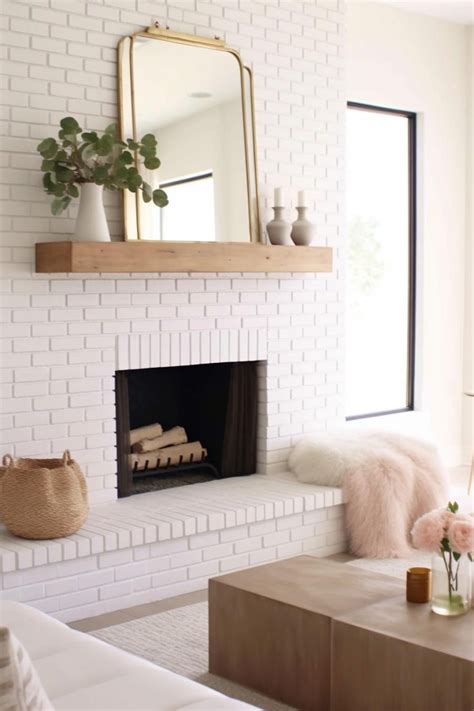 40 Beautiful White Brick Fireplace Ideas For A Bright Living Room