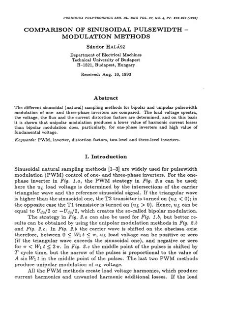 comparison of sinusoidal pulsewidth modulation methods pdf power inverter waves