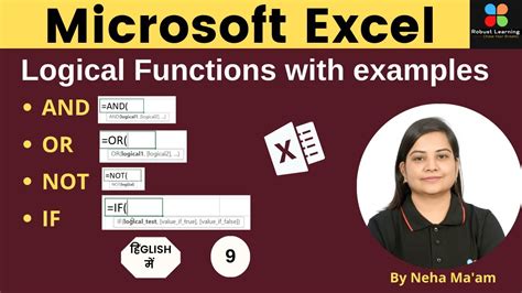 LOGICAL FUNCTIONS IN EXCEL IF AND OR NOT MS EXCEL TUTORIALS MS