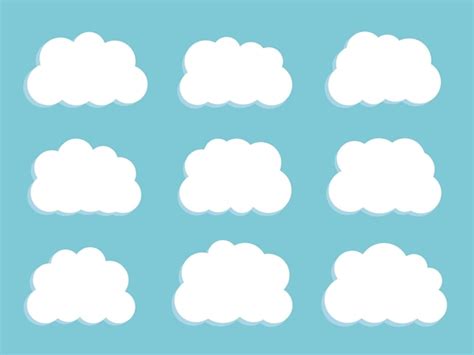 Ilustraci N De Vector Plano Conjunto De Nubes De Dibujos Animados 6630