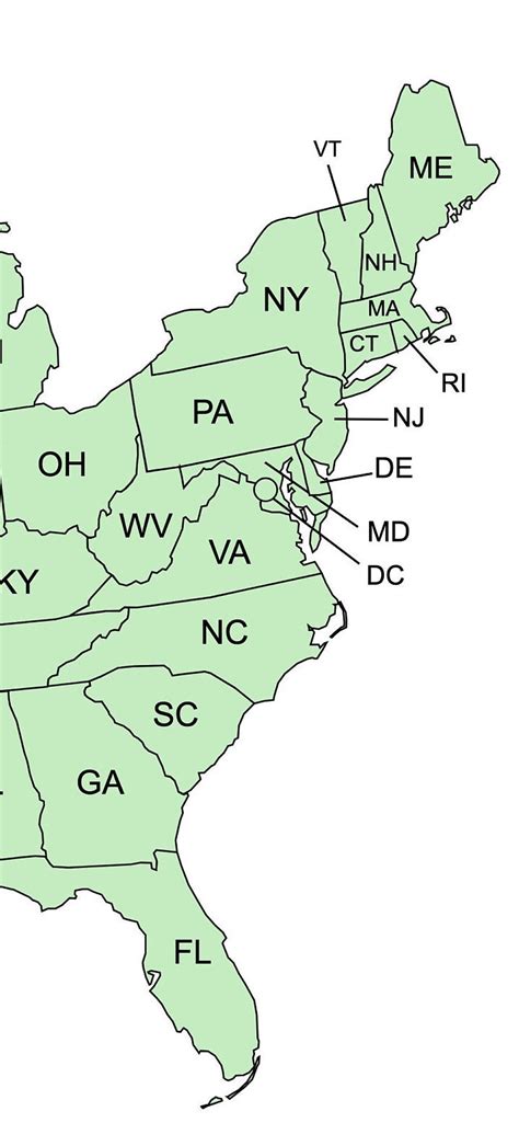 Map Of Usa Printable East Coast Map Printable Printable Etsy