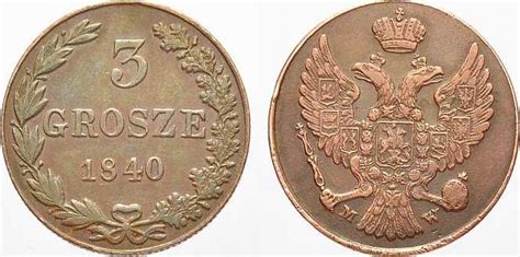 Polen Cu 3 Groschen 1840 MW Nikolaus I von Rußland 1825 1855 Min