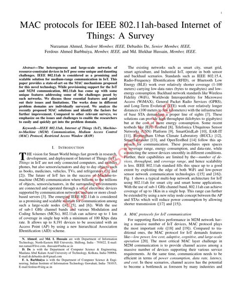 pdf mac protocols for ieee 802 11ah based internet of things a survey