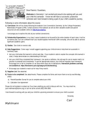 Student Teacher Introduction Letter To Parents Template Doc Template