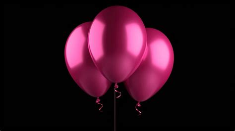 Floating Balloons Three Hot Pink On A Black Background Backgrounds