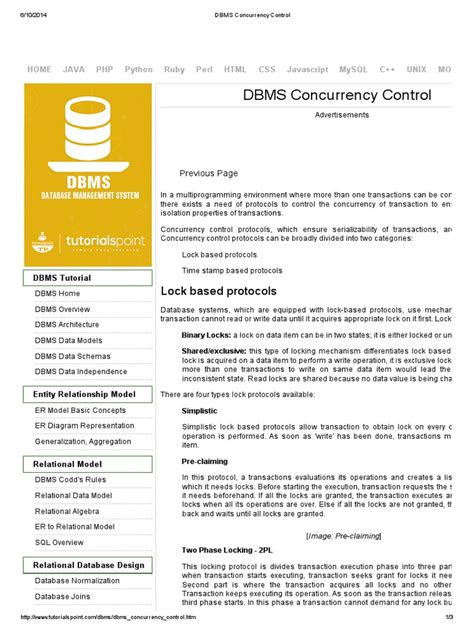 dbms concurrency control pdf database transaction databases