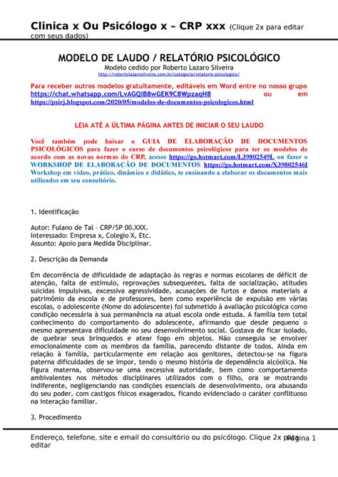 Modelo De Atestado Psicol Gico Braincp