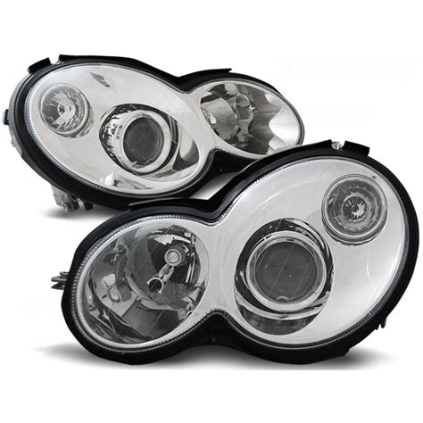 Scheinwerfer Upgrade Klarglas chrom passt für Mercedes Benz C W203 ab 00 04
