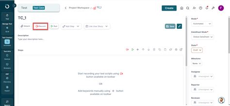 creating and executing an automated test case