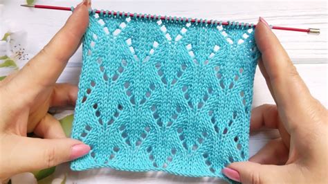 Lace Diamond Stitch Pattern Ajour Rautenmuster Stricken Punto Rombi
