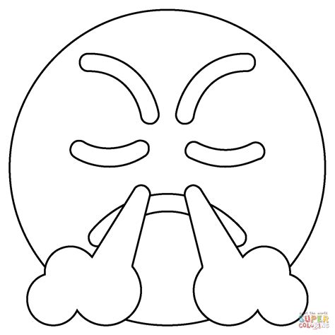 Ausmalbild Gesicht Mit Dampf Aus Der Nase Emoji Ausmalbilder