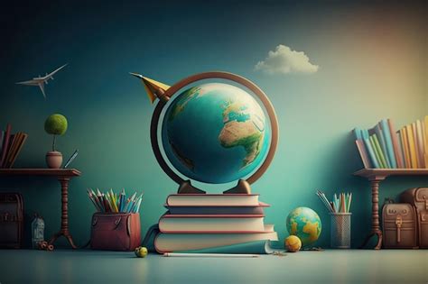 Fondo De Regreso A La Escuela Ilustraci N Ai Generativo Foto Premium