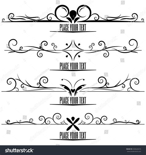 Vector Set Border Design Element Stock Vector Royalty Free 304626410