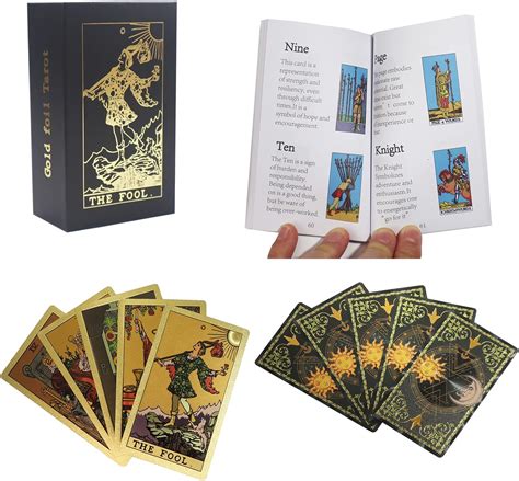 78 Gold Foil Tarot With Guidebook Beautiful Box Holographic Tarot Deck