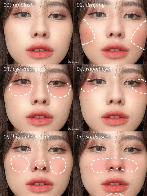 Different Blush Placements Douyin Blush Hacks Monolid Makeup Doll Eye