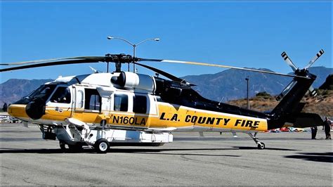 Sikorsky S 70 Firehawk Start Up Takeoff LACoFD Los Angeles County Fire