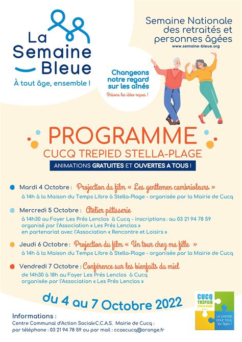 Retrouvez Le Programme De La Semaine Bleue Sur Notre Commune CUCQ