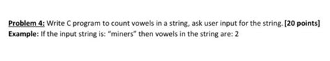 solved problem 4 write c program to count vowels in a