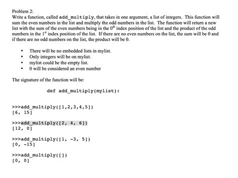 solved problem 2 write a function called add multiply