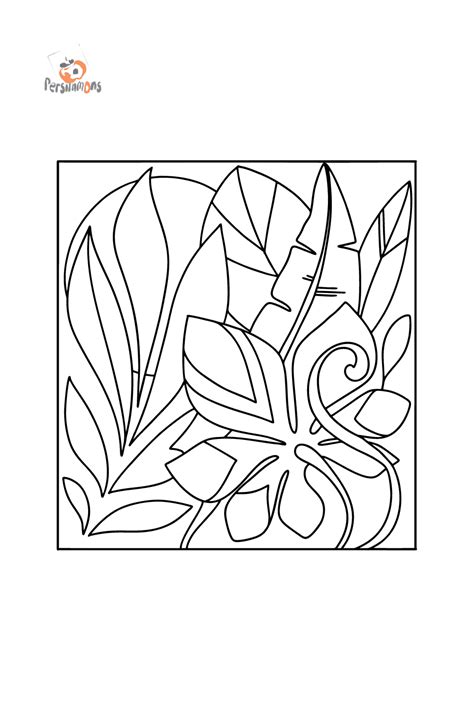 Tropical Plants Landscapes Coloring Pages For Adults
