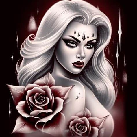 Premium Photo A Close Up Of A Woman With A Rose Tattoo On Her Chest