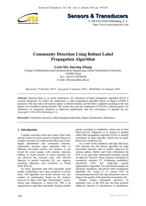 pdf community detection using robust label propagation algorithm