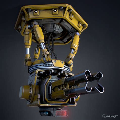 科幻安全炮塔PBR 3D模型 69 fbx max gltf obj ma upk unitypackage c4d