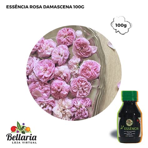 Essência Rosa Damascena 100g Loja Bellaria Essência Base Frasco