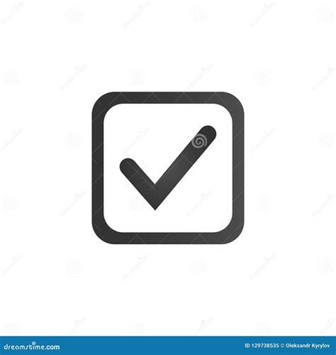 Checkbox Icon Green Tick Symbol In A Black Square Isolated On A White