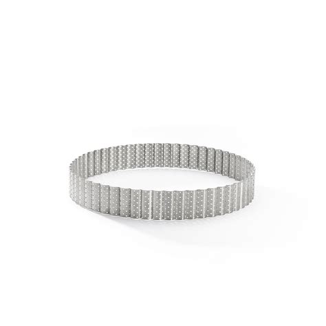 Cercle à tarte rond cannelé inox perforé acier inox Moules et
