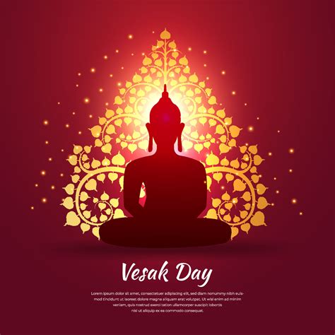 Happy Vesak Day Design Vesak Day Background With Shinny Lord Buddha