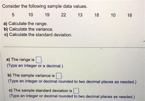 [solved] consider the following sample data values [ be