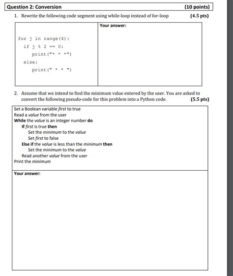 solved question 2 conversion 1 rewrite the following code