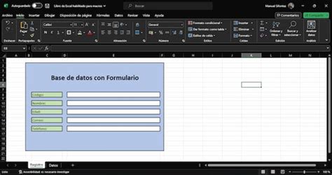 C Mo Crear Una Base De Datos En Excel Con Formulario Paso A Paso