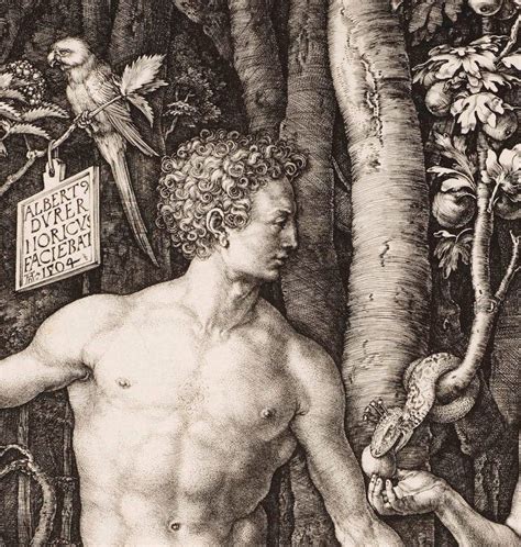 Albrecht Dürer 14711528 Adam und Eva Detail 1504 Kupferstich