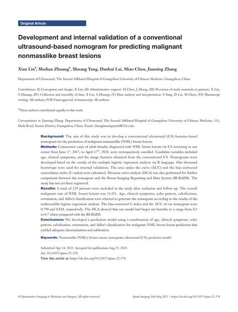pdf development and internal validation of a conventional ultrasound based nomogram for