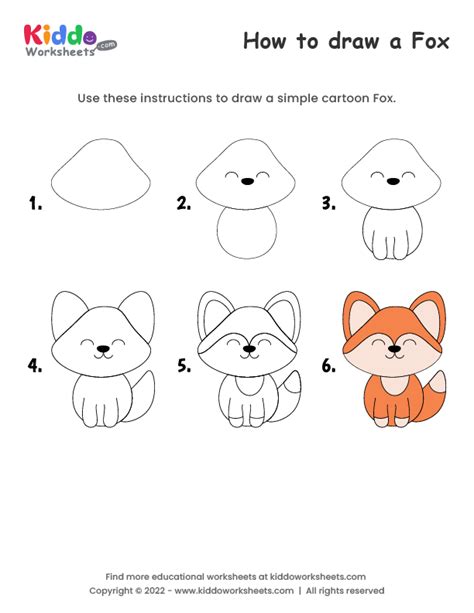 Free Printable How To Draw Fox Worksheet Kiddoworksheets