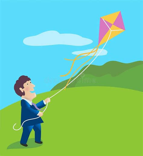 Businessman Flying A Kite Stock Vector Illustration Of Kite 69747040